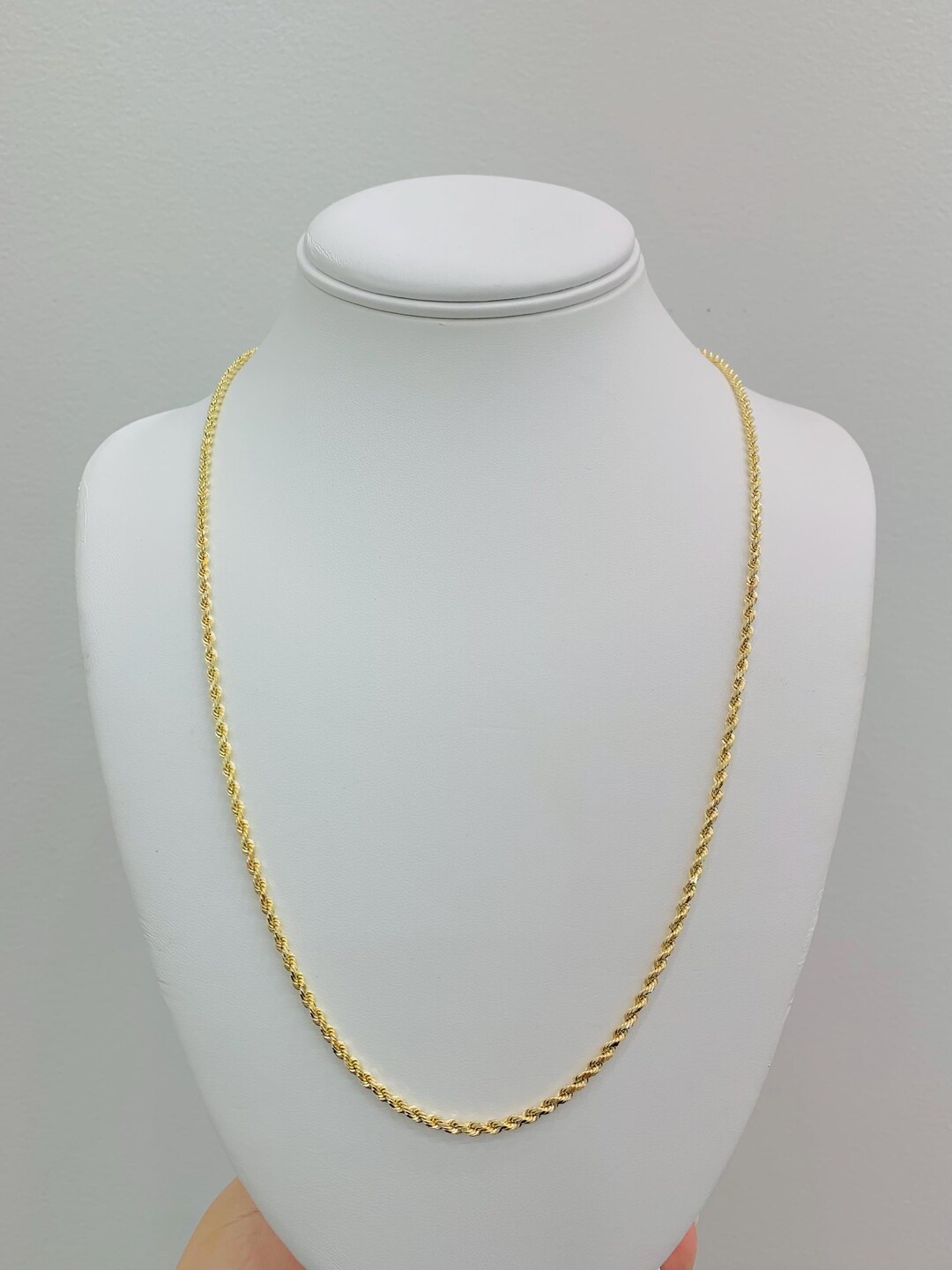 14K 3MM 24” ROPE CHAIN - Etsy