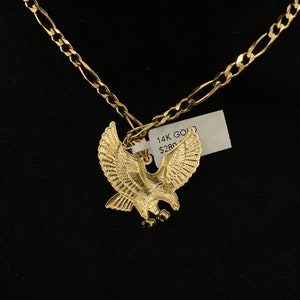 14K Eagle Pendant - Etsy