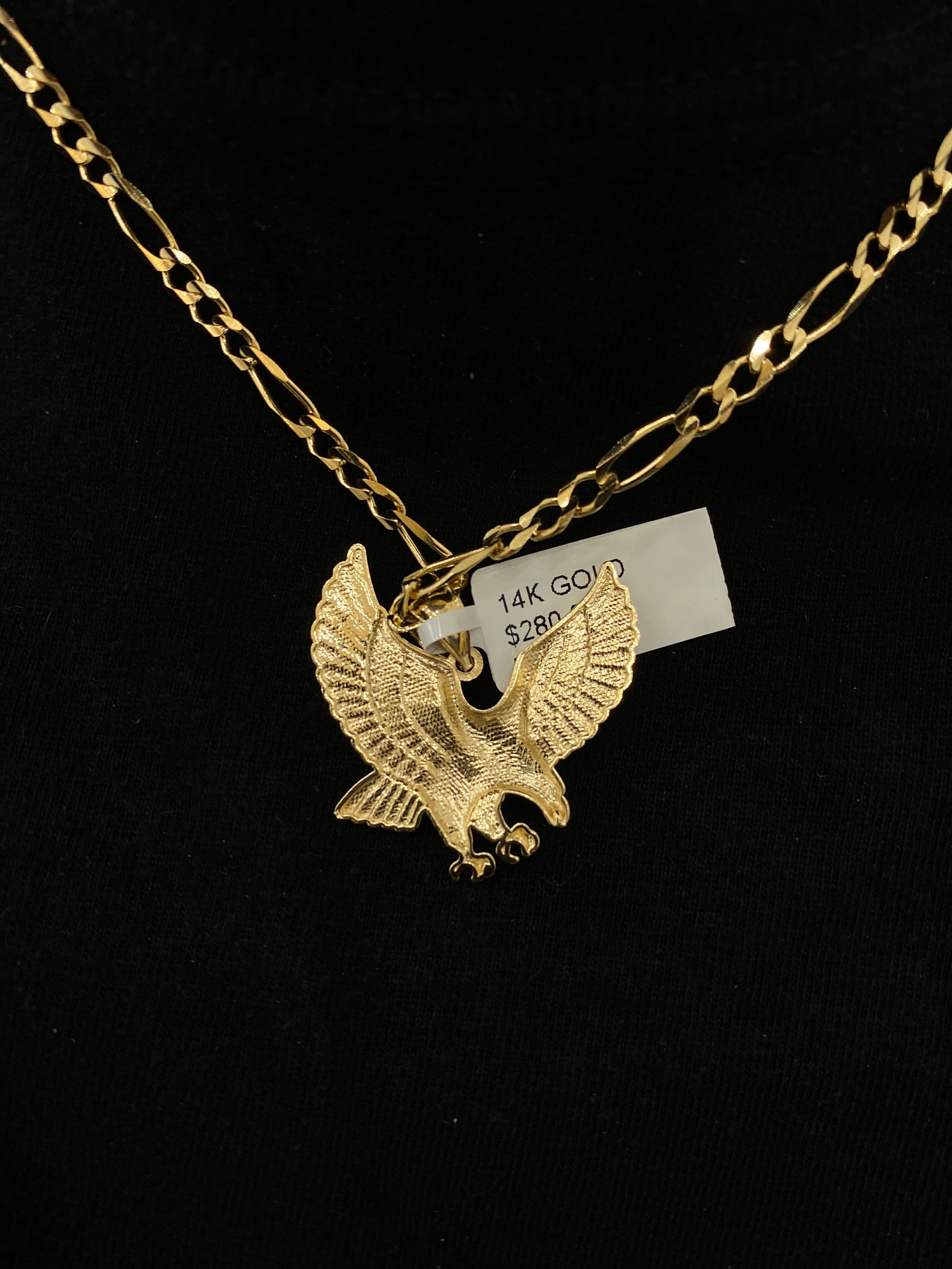 14K Eagle Pendant | Etsy