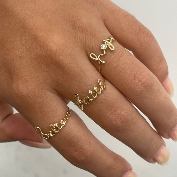 Wire Word Ring - Etsy