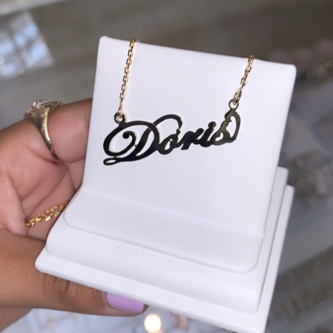 14K Custom Cursive Name Necklace | Etsy