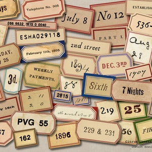 Junk Journal Labels, Vintage Journal Tags, Vintage Ephemera, Printable ...