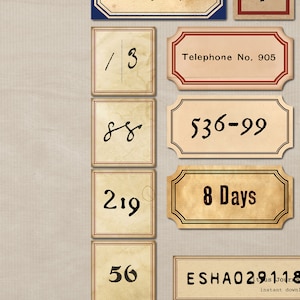 Junk Journal Labels, Vintage Journal Tags, Vintage Ephemera, Printable ...