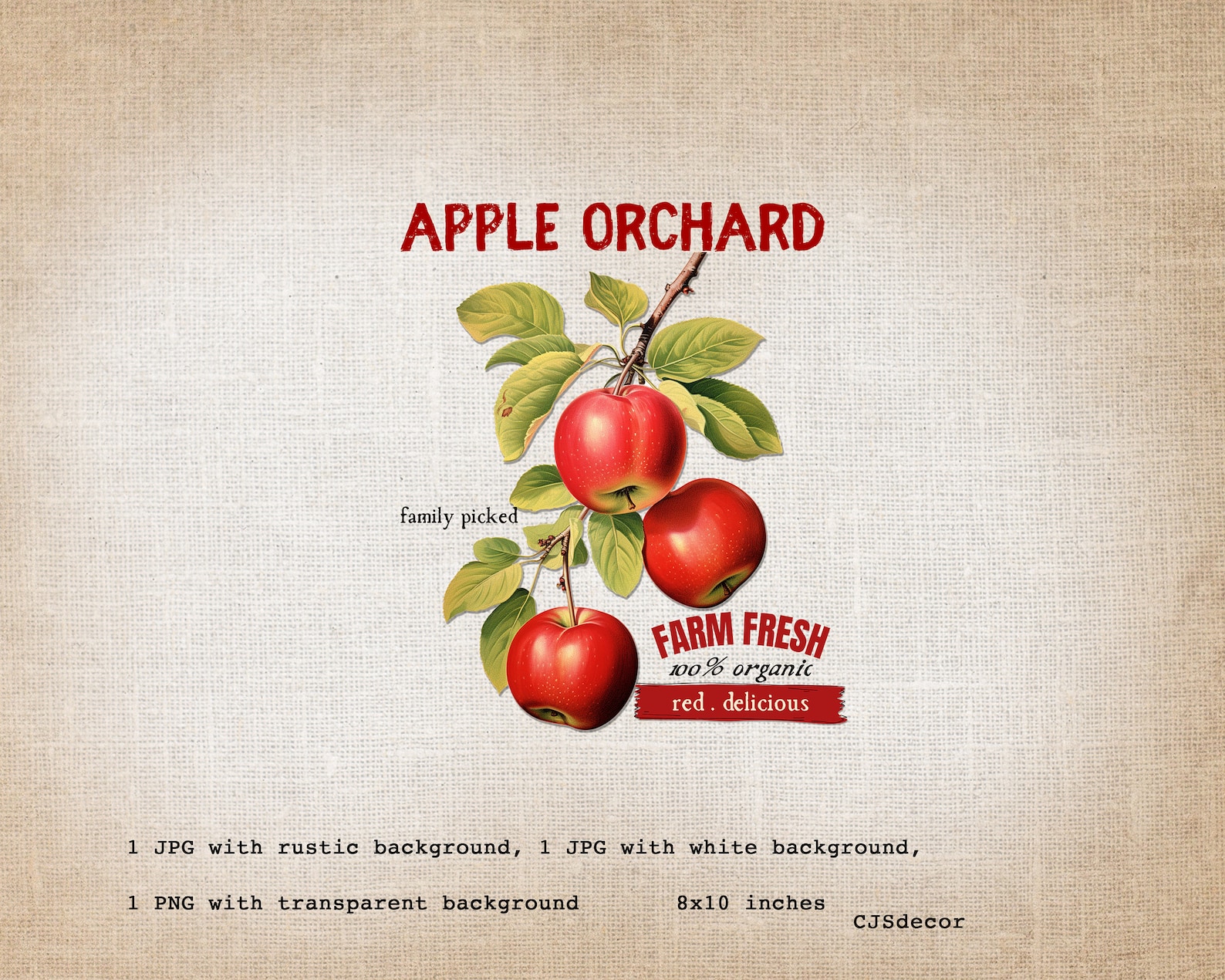 Apple Orchard, Farm Fresh Apples, Country Printable Art, DIY Sign ...