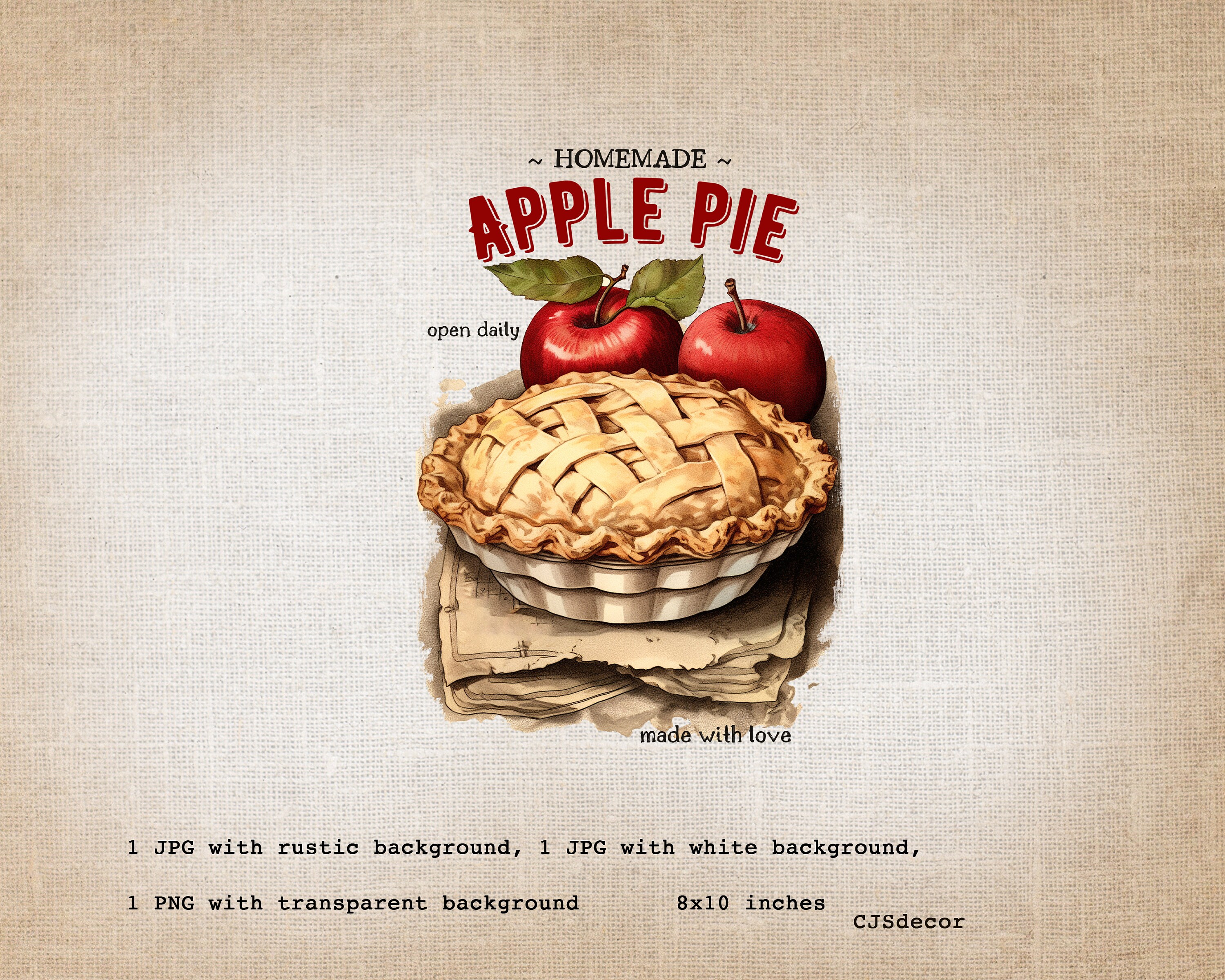 Apple Pie, Dessert Sign, Country Print, Printable Art, Apples Wall Art ...