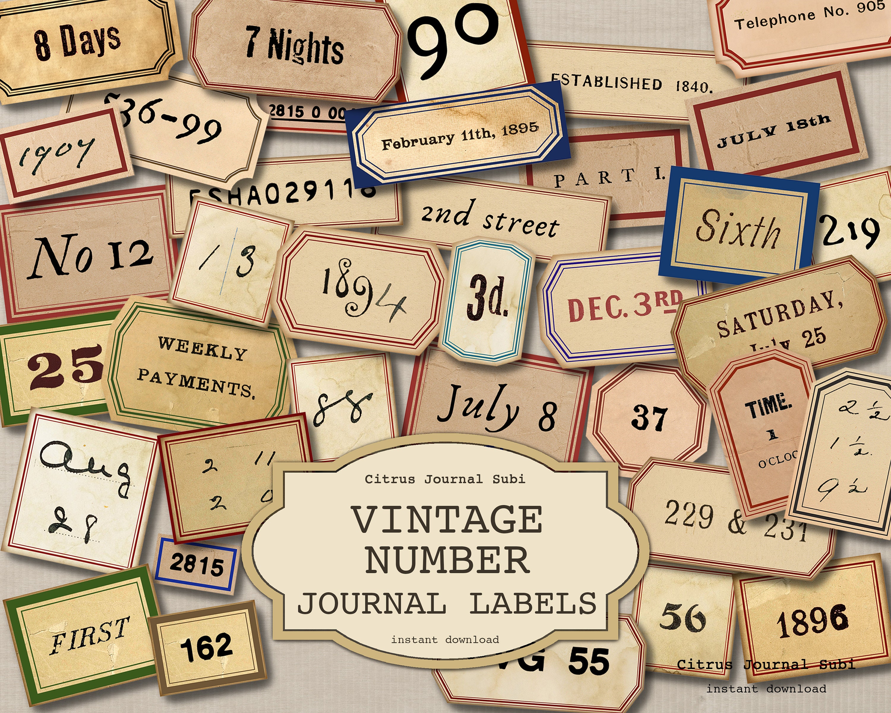 Junk Journal Labels, Vintage Journal Tags, Vintage Ephemera, Printable ...