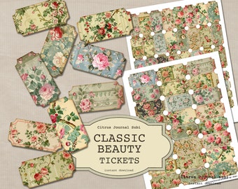 Vintage Tickets, Junk Journal Tickets, Vintage Roses, Tickets, Vintage ...