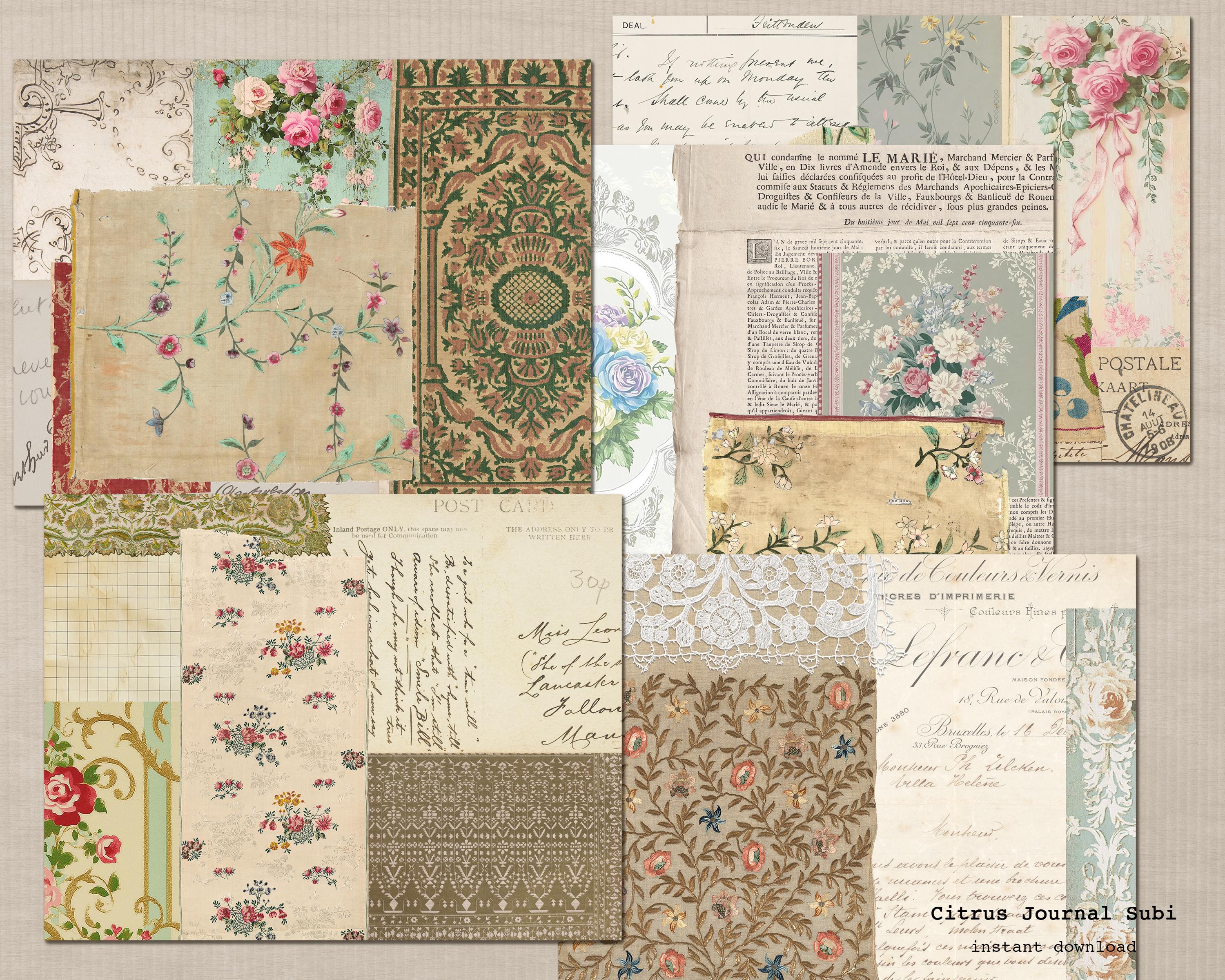Vintage Papers, Junk Journal, Decorative Journal, Junk Journal Collage ...