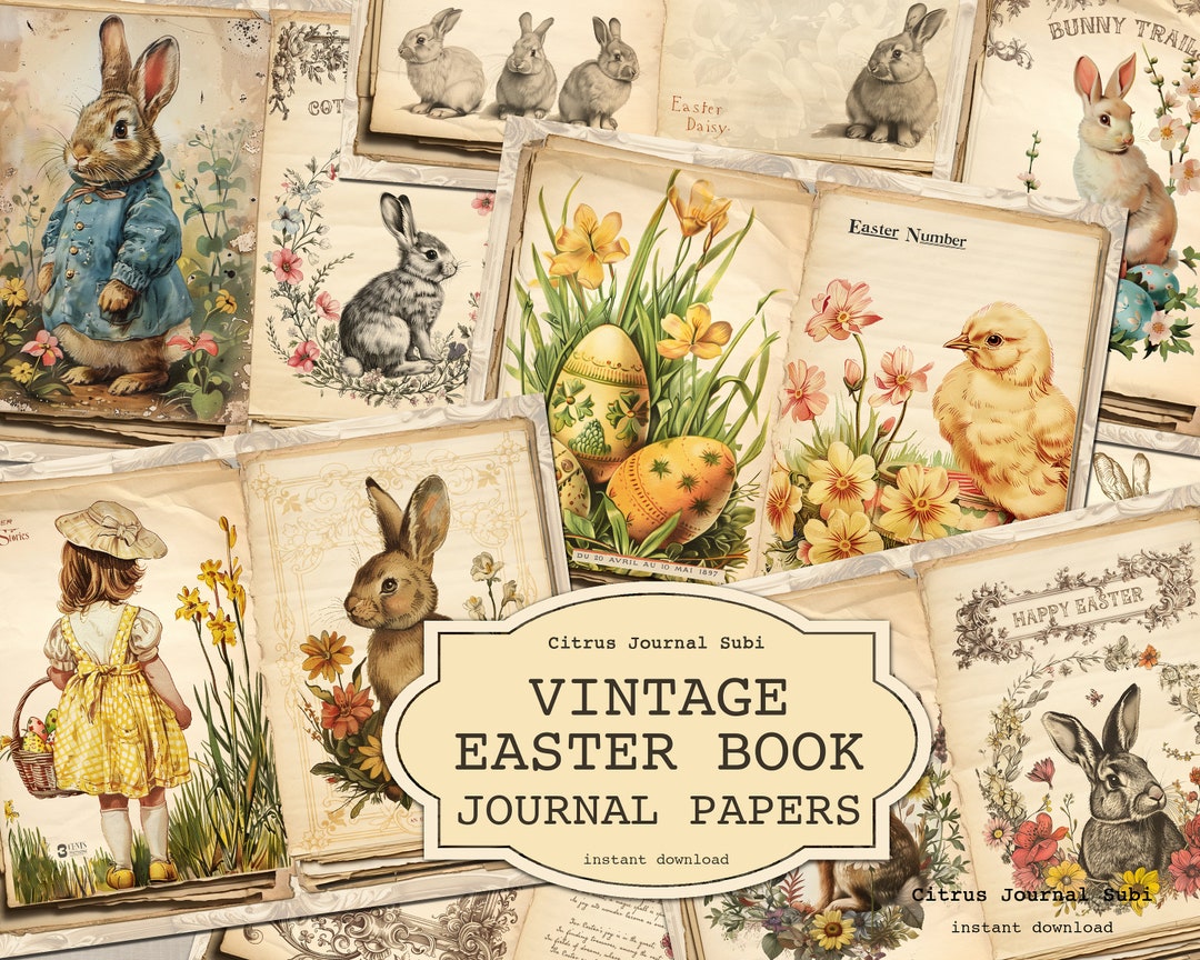 Vintage Easter Journal, Junk Journaling, Peter Rabbit, Spring Journal ...