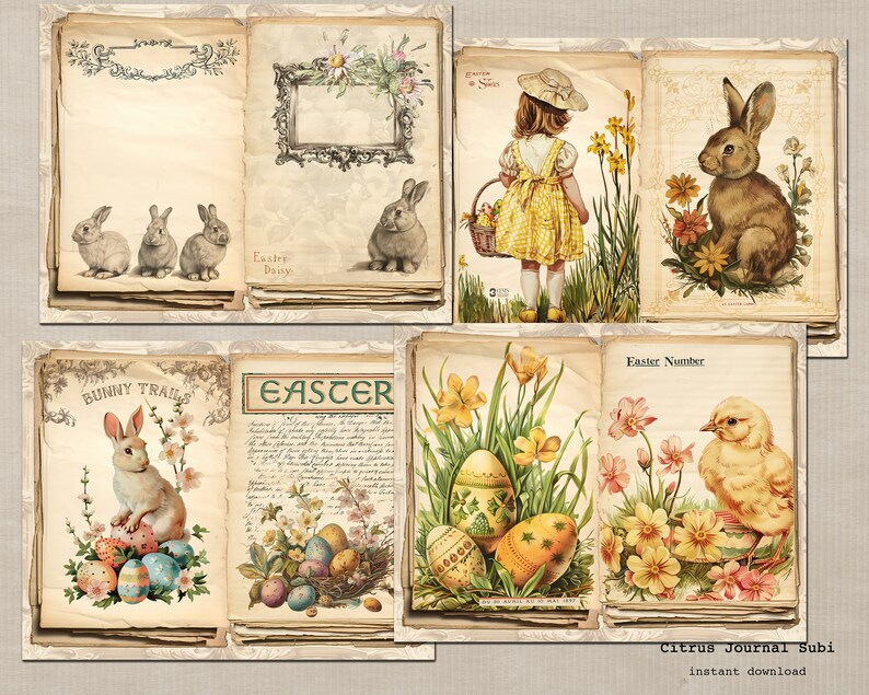 Vintage Easter Journal, Junk Journaling, Peter Rabbit, Spring Journal ...