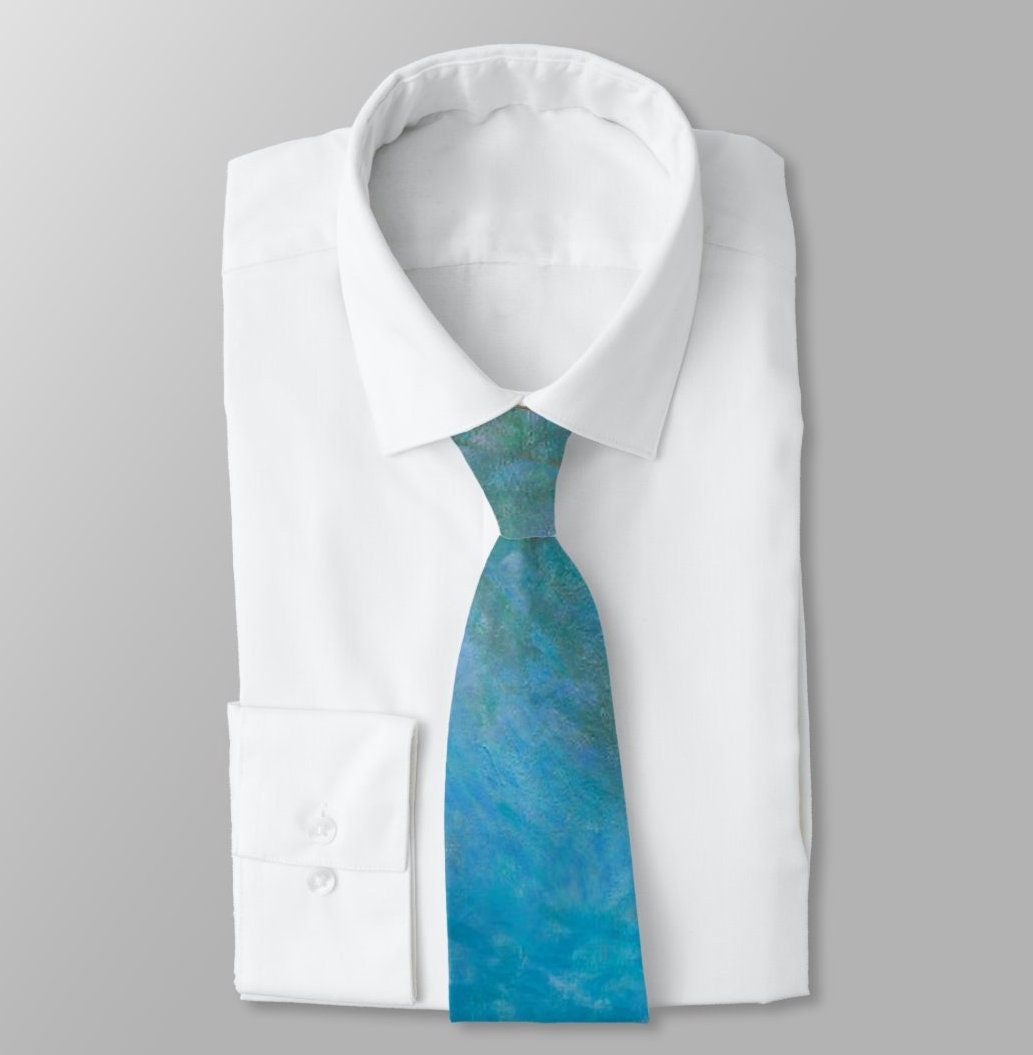 Monet Waterlilies Neck Tie | Men's Formal | Wedding Attire | Gifts for ...