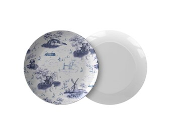Blue Toile Dinner Plates - Etsy
