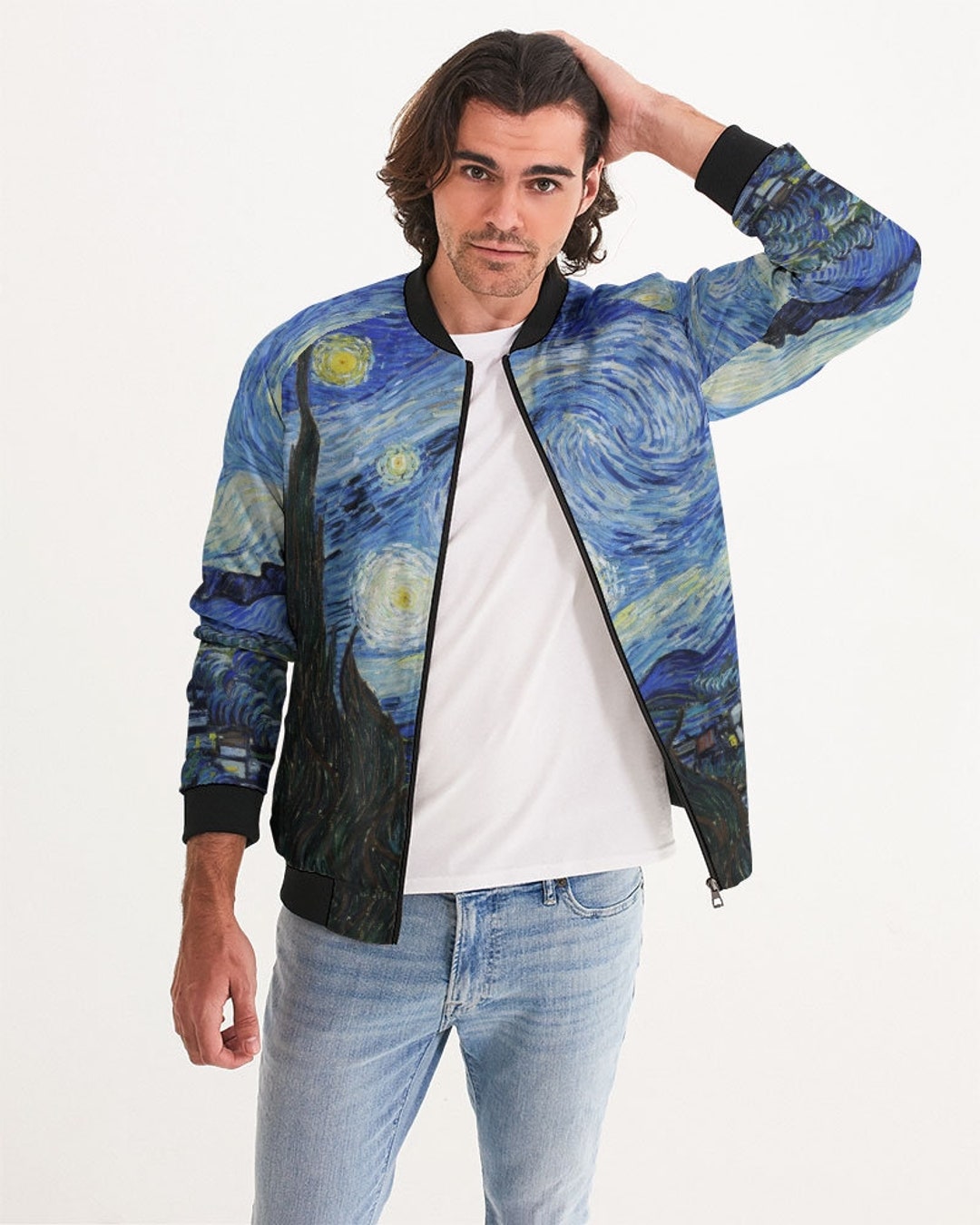 Men's Van Gogh Starry Night Bomber Jacket | Gifts for Him | Artist ...