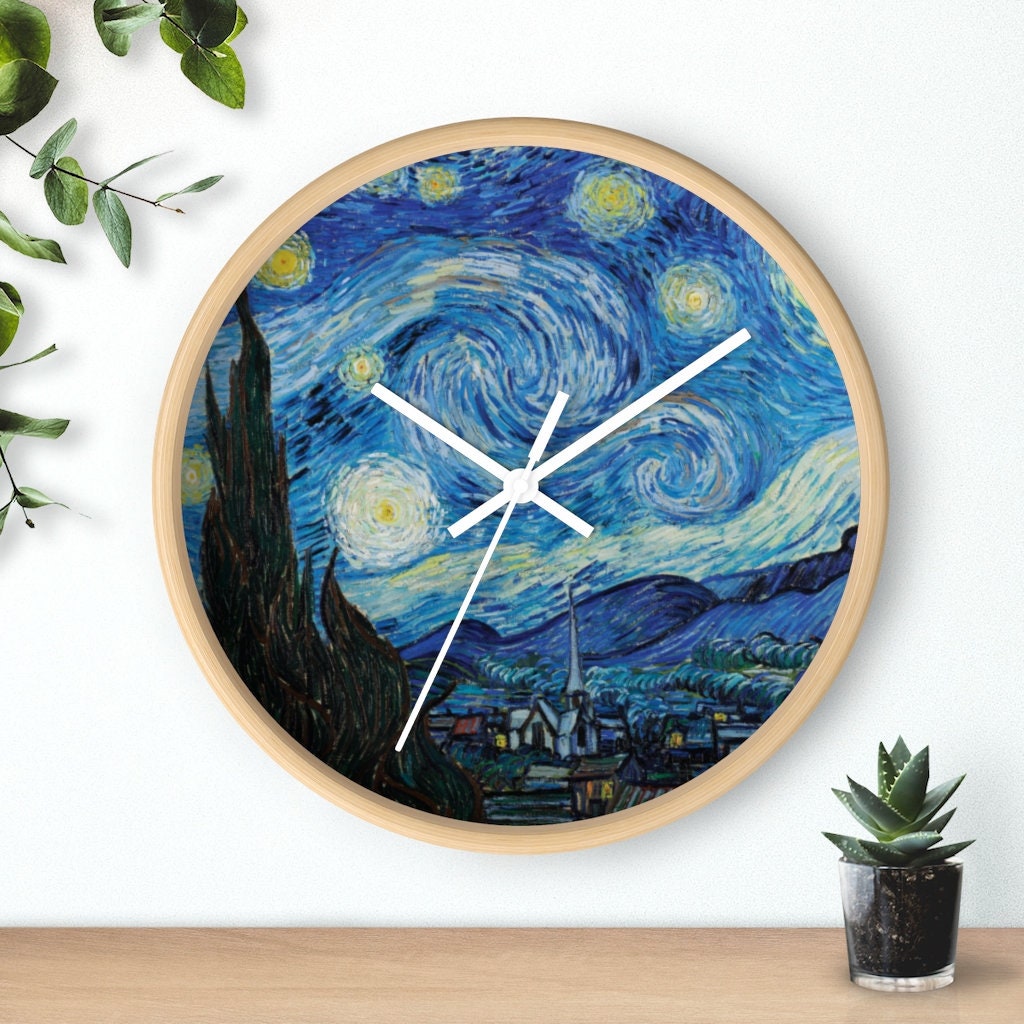 Van Gogh Starry Night Wall Clock | Cute Wall Art | Artist Gift | Art ...