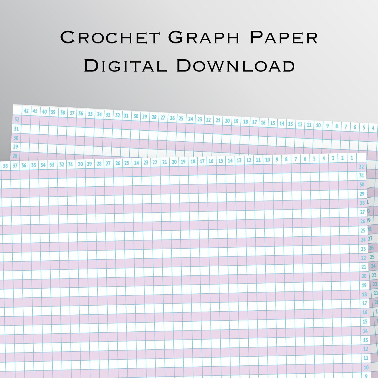 Crochet and Knitting Numbered Graph Paper | Crochet Graph Paper for ...