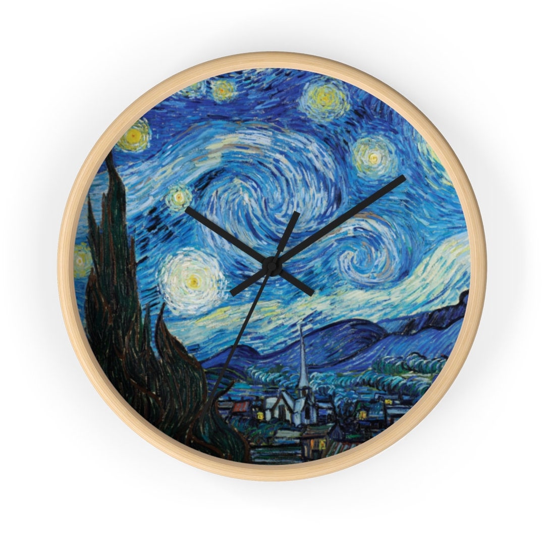 Van Gogh Starry Night Wall Clock | Cute Wall Art | Artist Gift | Art ...
