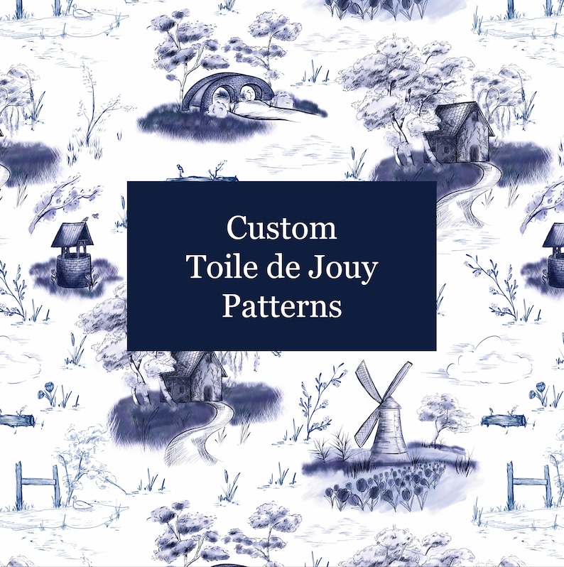 Custom Toile De Jouy Pattern for Weddings, Wallpaper, Fabric ...