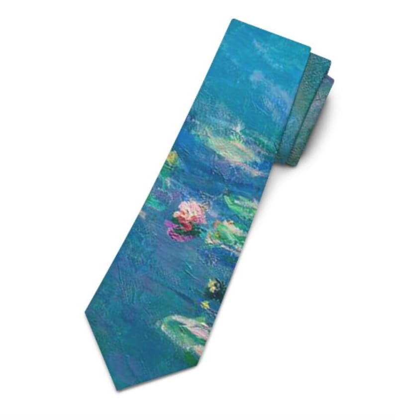Monet Waterlilies Neck Tie | Men's Formal | Wedding Attire | Gifts for ...