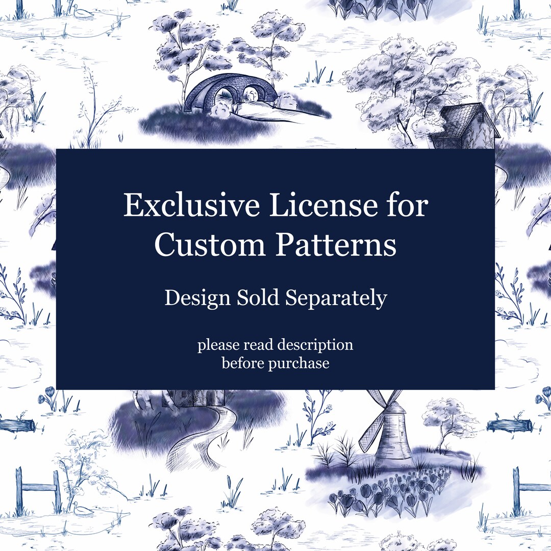 Exclusive License for Custom Patterns | Design Sold Separately - Etsy