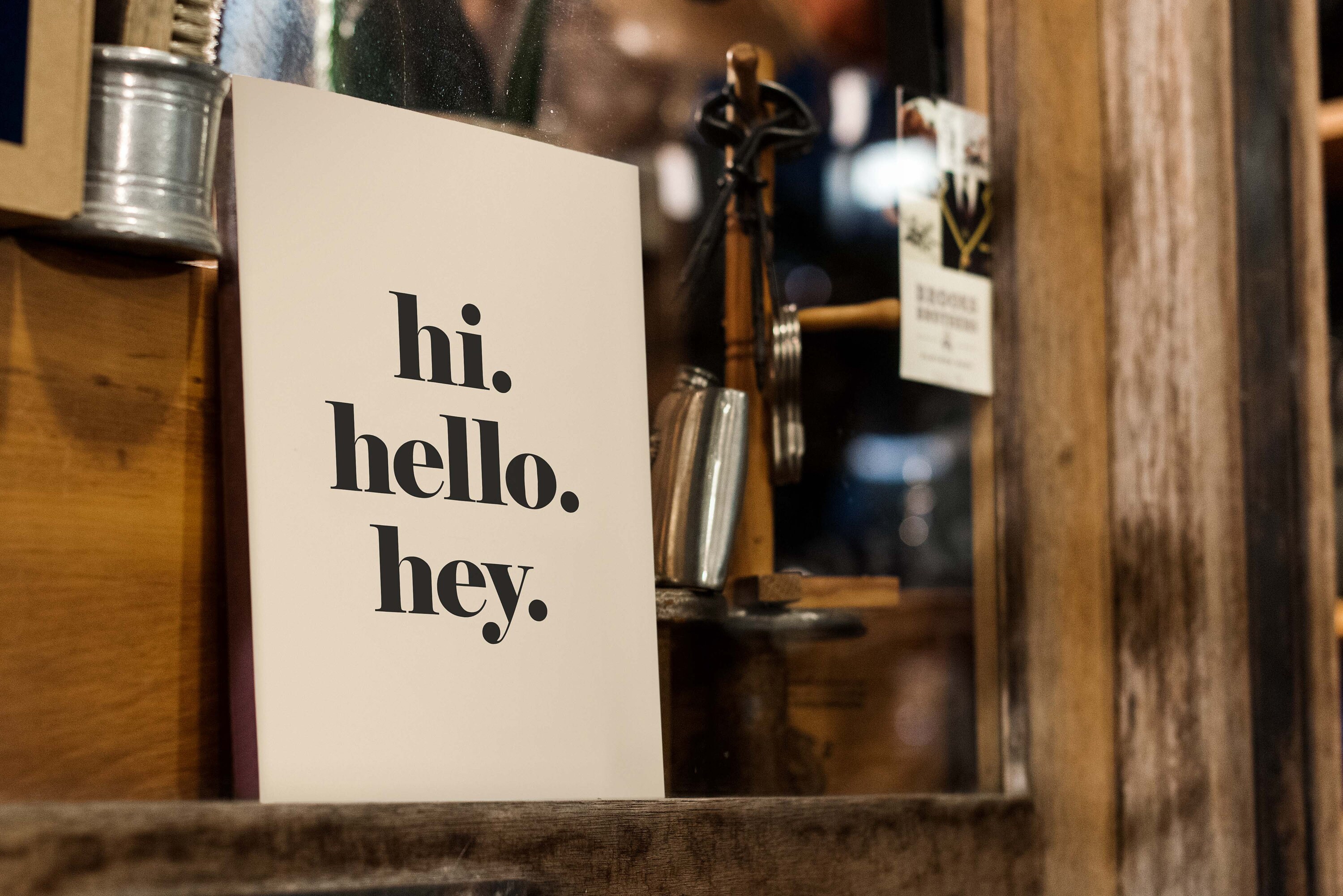 Hi Hello Hey Downloadable Print Modern Wall Art Simple - Etsy