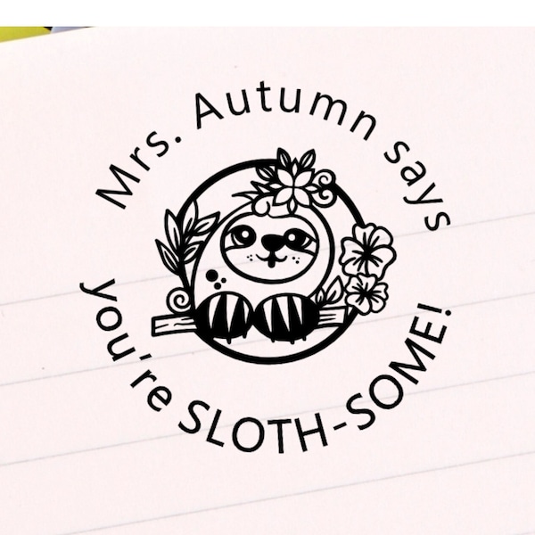 Sloth Rubber Stamp - Etsy