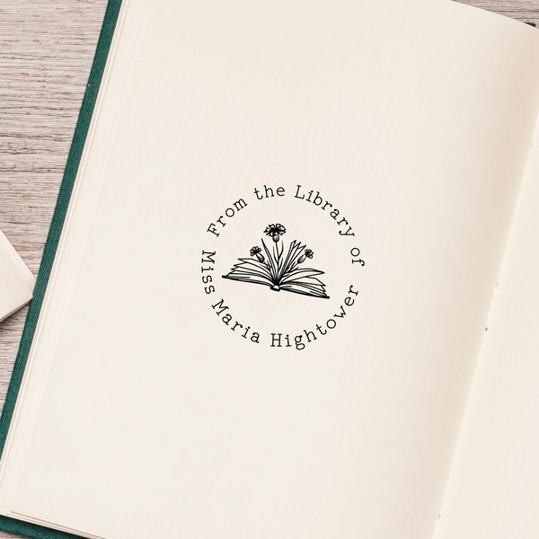 Library Stamp - Etsy