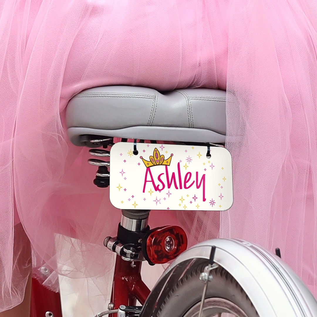 Princess Bicycle License Plate | Kid Personalized Bike Name License ...