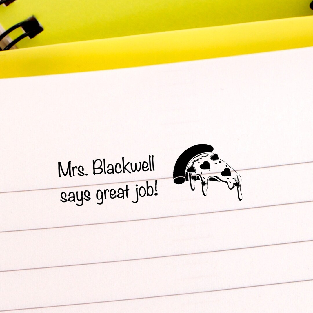 Teacher Pizza Stamp | Pizza Heart Teacher Stamp | Teacher Stamp ...