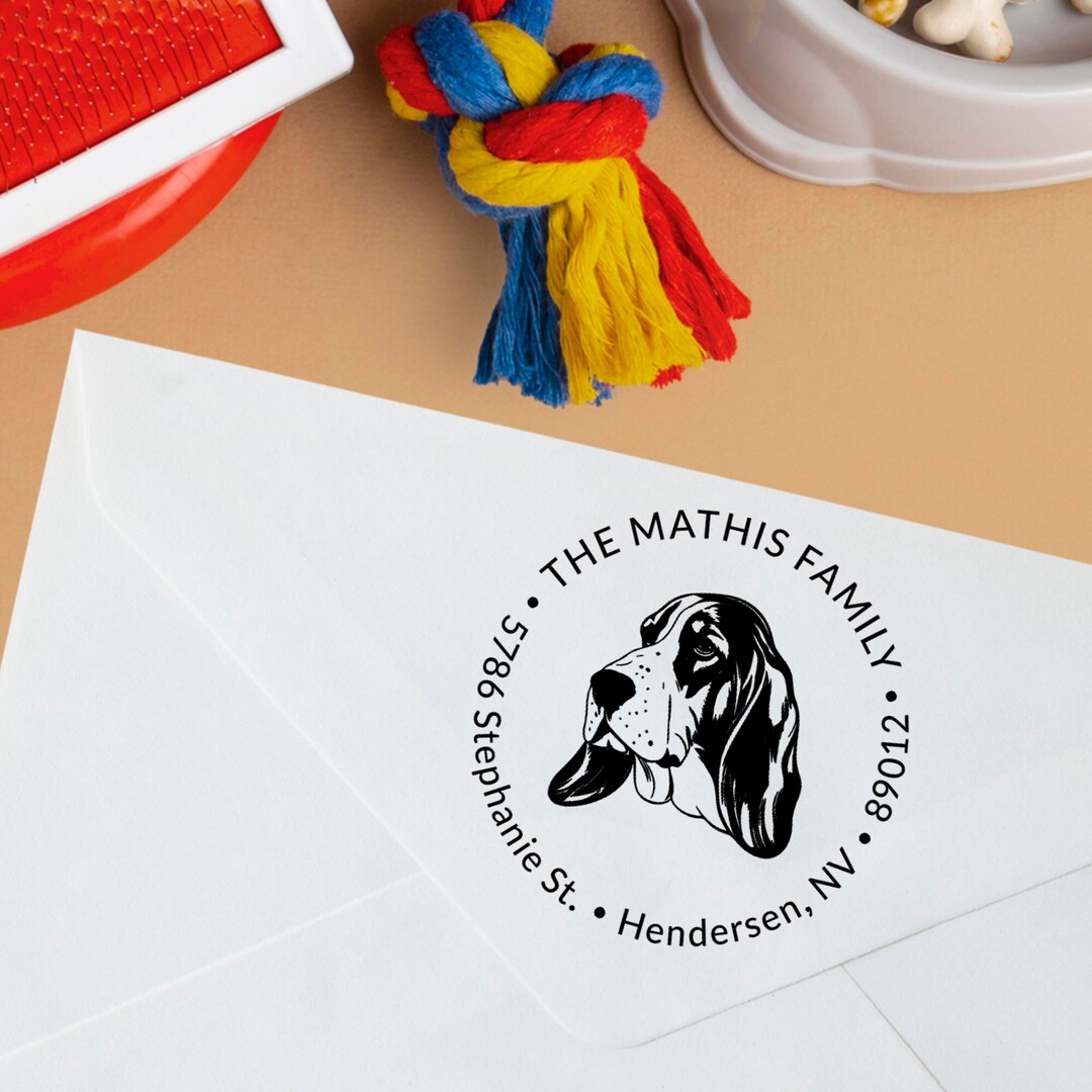 Custom Basset Hound Stamp | Basset Hound Custom Self-inking Stamp ...