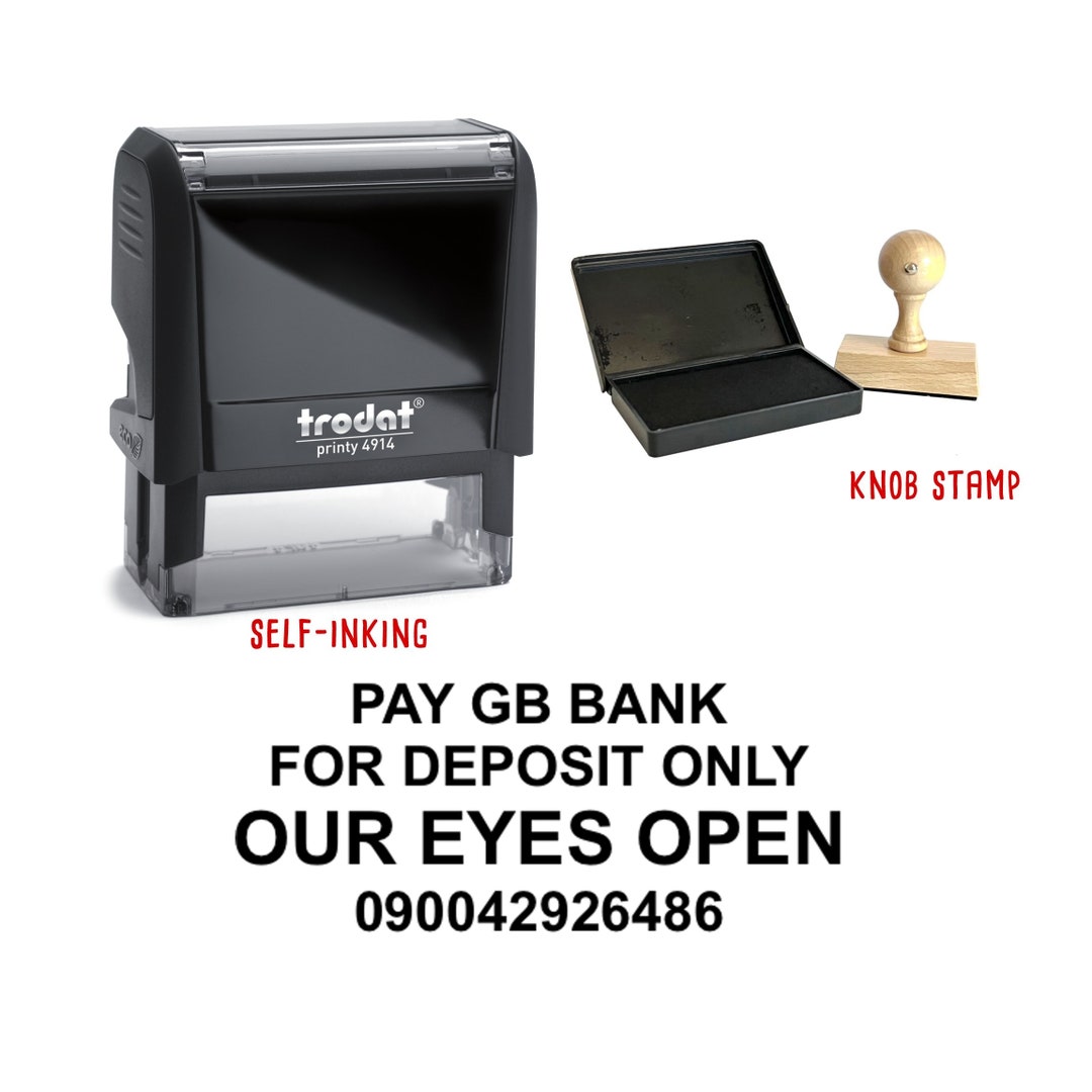 Bank Deposit Rectangle Stamp | Custom Stamp | Personalized Stamp | Self ...