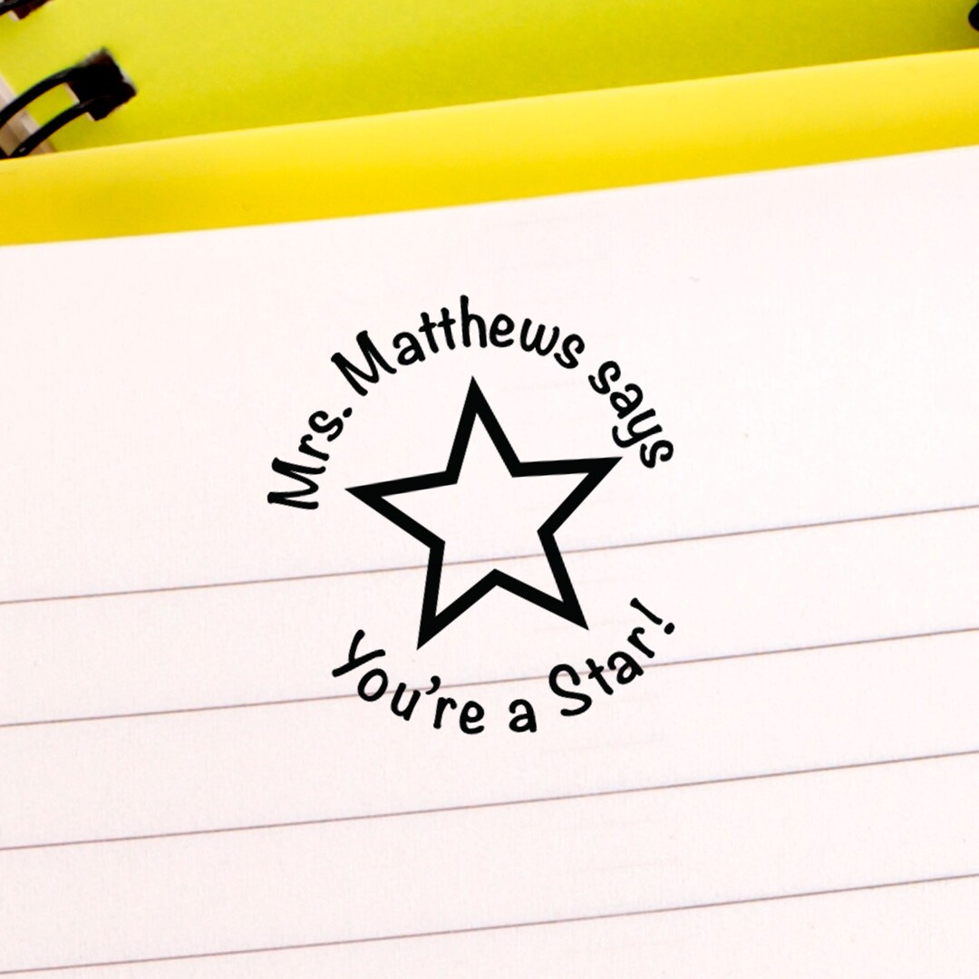 Teacher You Are a Star Personalized Stamp | Custom Teacher Star Stamp ...