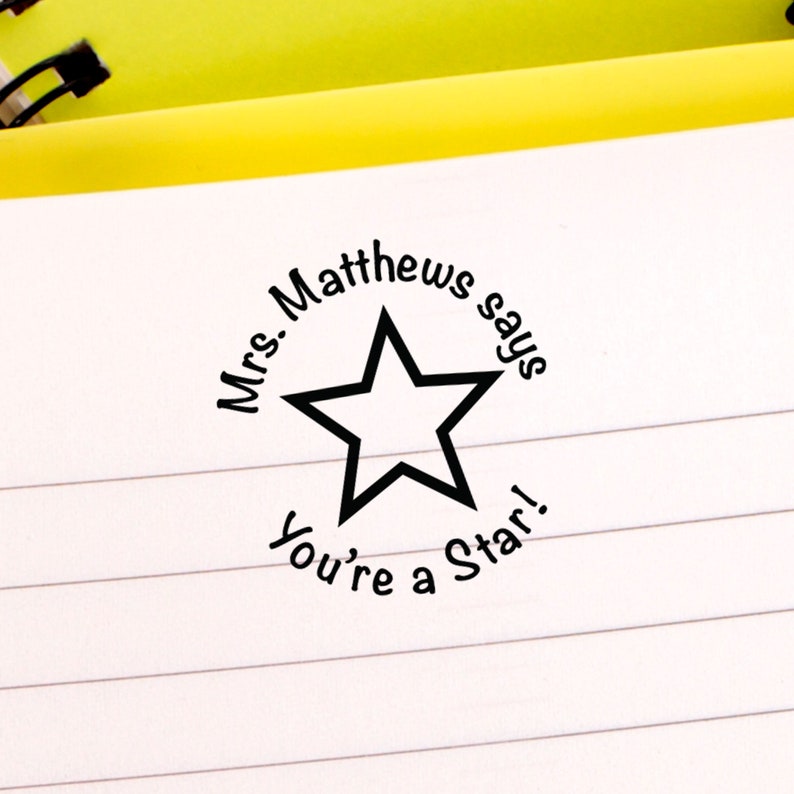 Personalized Teacher Star Stamp: Custom Classroom Stamp - Etsy