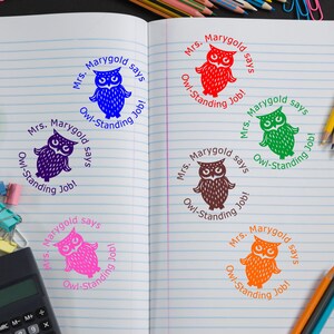 Owl-standing Personalized Teacher Stamp | Custom Owl Teacher Stamp ...
