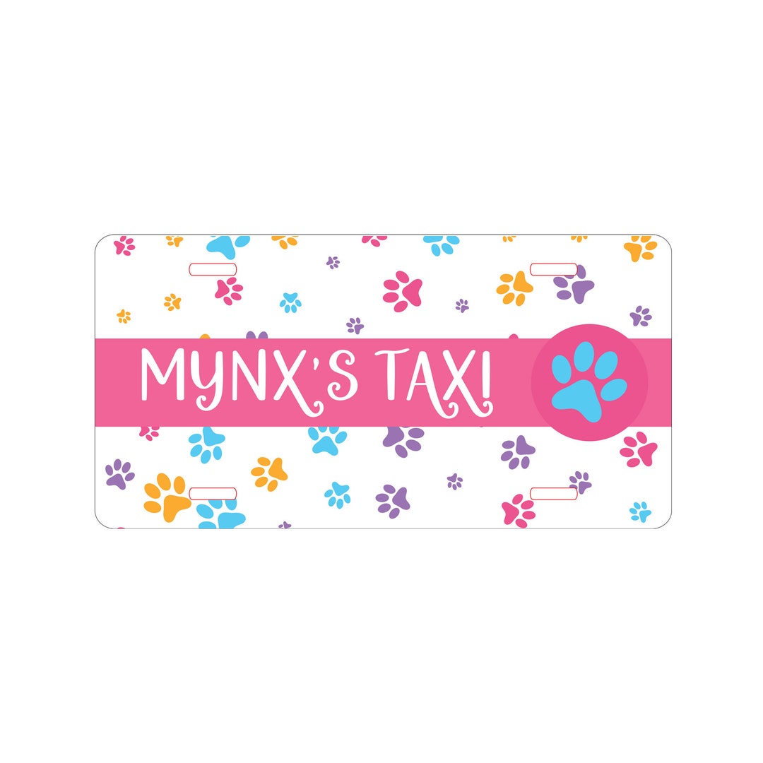Customized Pet Taxi License Plate | Personalized Pet License Plate ...