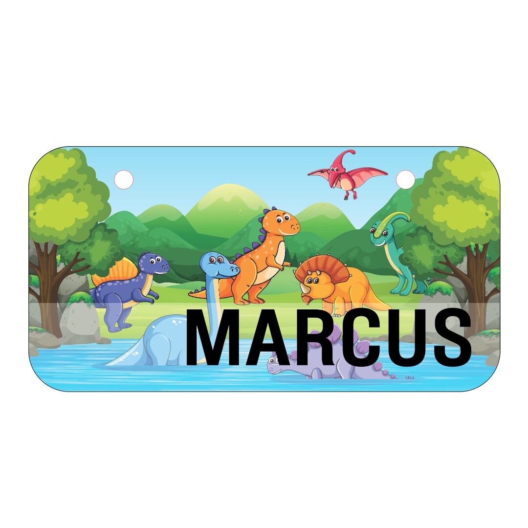 Dinosaur Kid Bicycle License Plate | Personalized Dinosaur Name License ...
