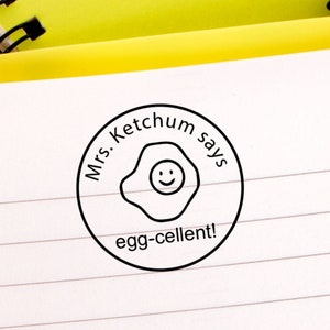 Teacher Egg-cellent Idea Personalized Stamp | Custom Teacher Egg Stamp ...