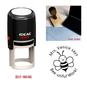 Teacher Bee-utiful Work Personalized Stamp | Custom Teacher Bee ...