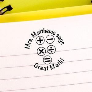 Teacher Great Math Personalized Stamp | Custom Teacher Great Math Stamp ...