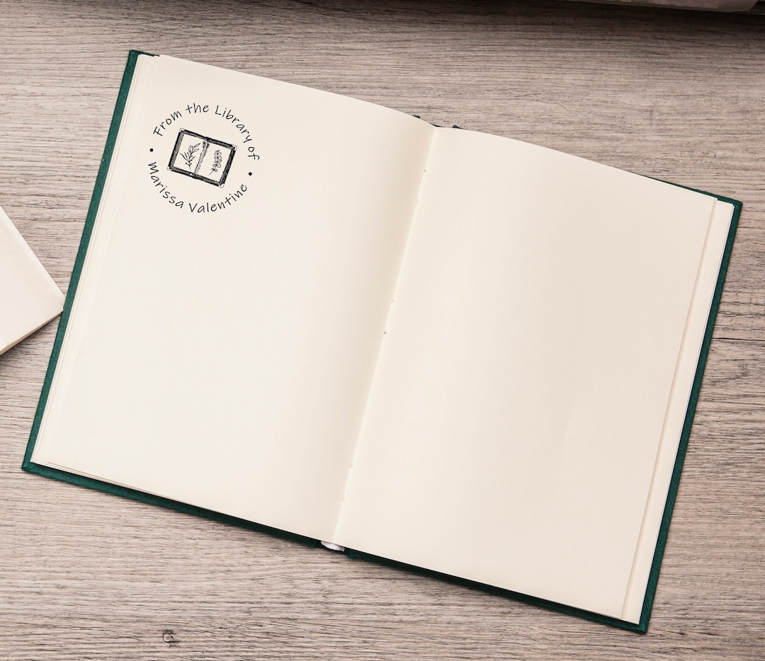 Custom Library Stamp | From the Library of Book Stamp | Round Book ...