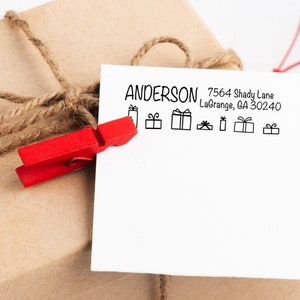 Christmas Gift Personalized Address Stamp | Gift Boxes Address Stamp ...