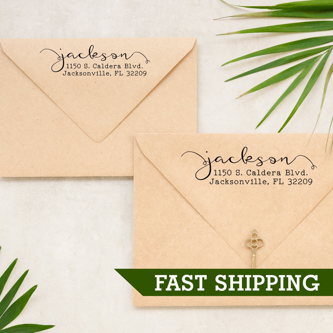 Custom Script Name Address Stamp: Self-inking Personalized Stamp - Etsy