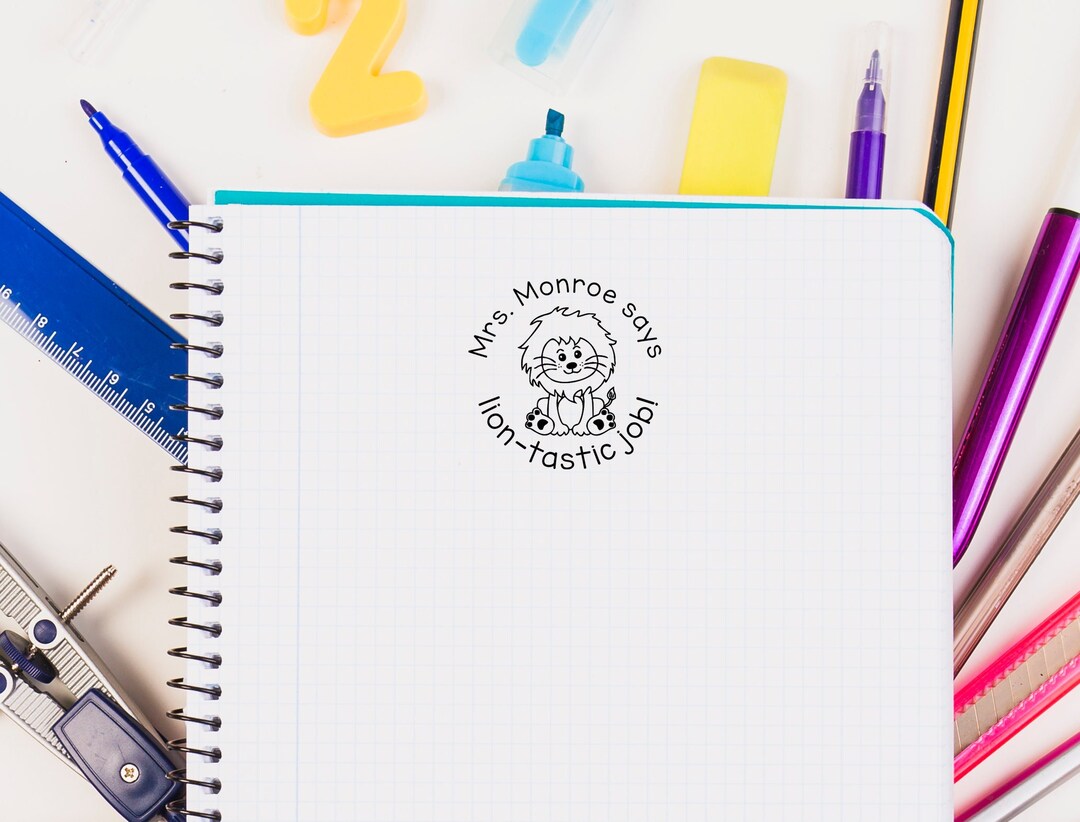 Teacher Lion-tastic Job Personalized Stamp | Custom Teacher Lion Job ...