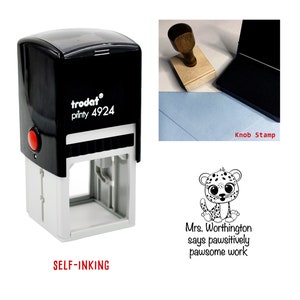 Leopard Positive Personalized Stamp | Custom Teacher Leopard Stamp ...