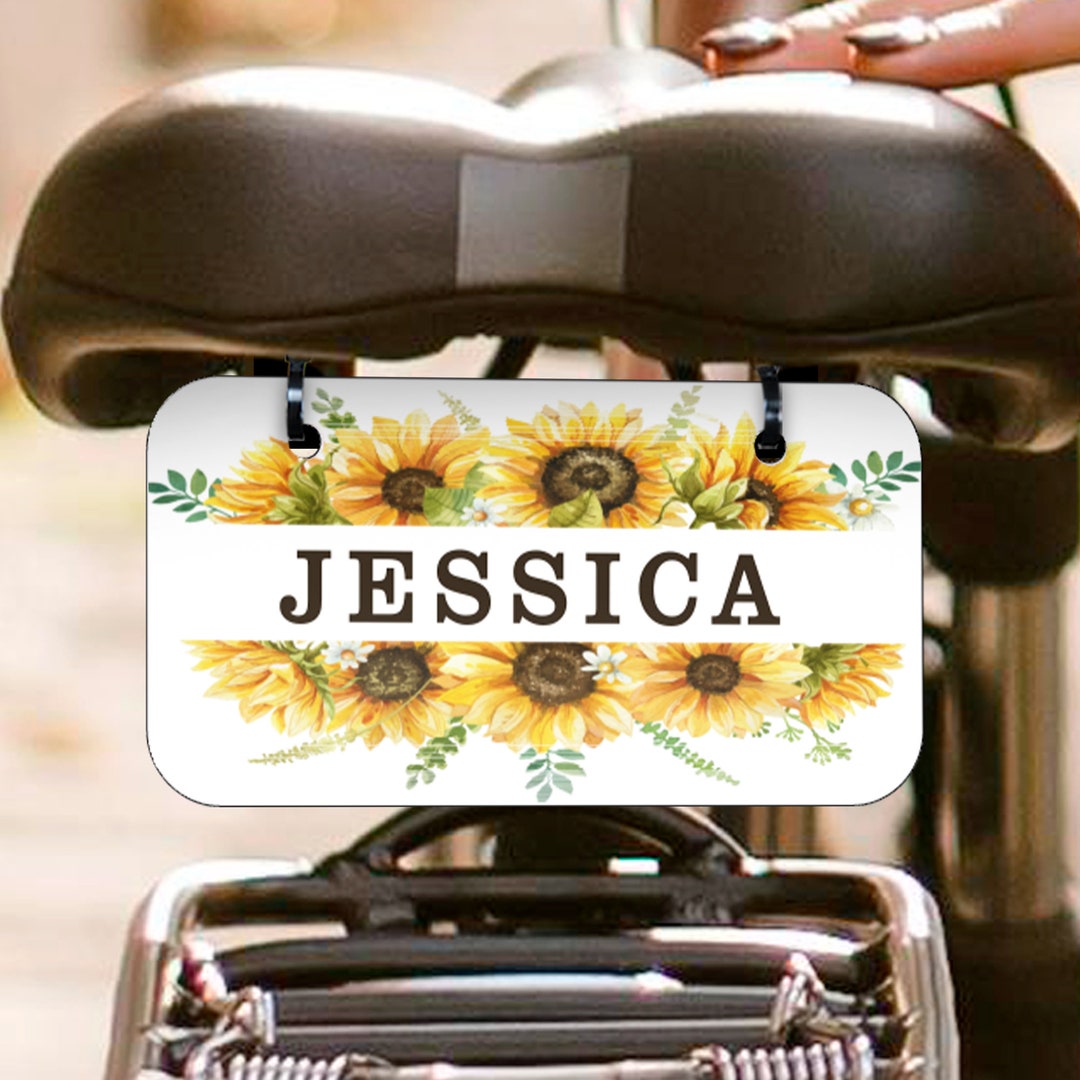 Sunflower Bicycle License Plate | Personalized Sunflower Name License ...