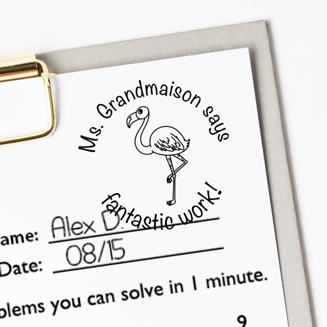 Teacher Flamingo Personalized Stamp Custom Teacher Flamingo - Etsy