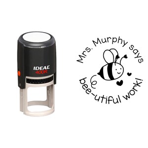 Teacher Beautiful Work Personalized Stamp | Custom Teacher Bee ...