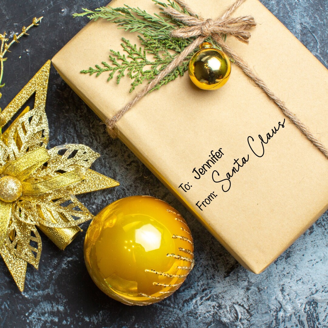 From Santa Claus Christmas Tag Present Stamp Santa Claus Present Tag ...