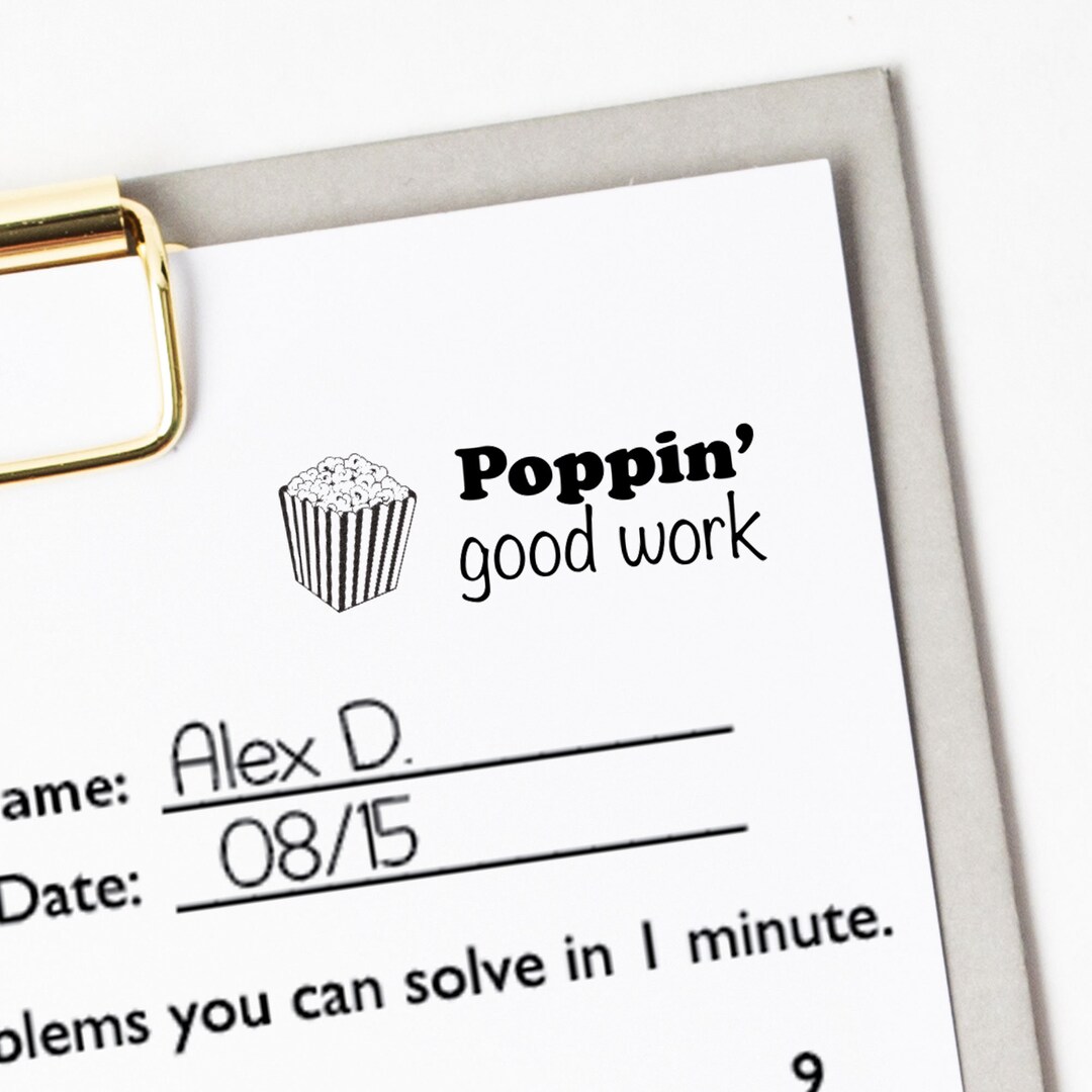 Teacher Poppin Good Work Stamp Teacher Good Work Stamp Teacher Stamp ...