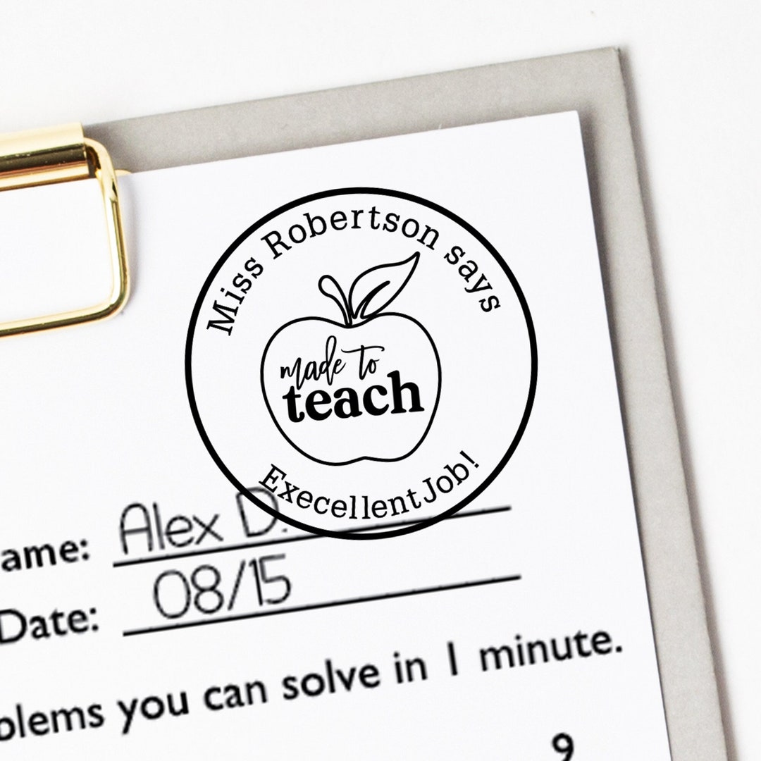Made to Teach Personalized Teacher Stamp | Custom Teacher Made to Teach ...