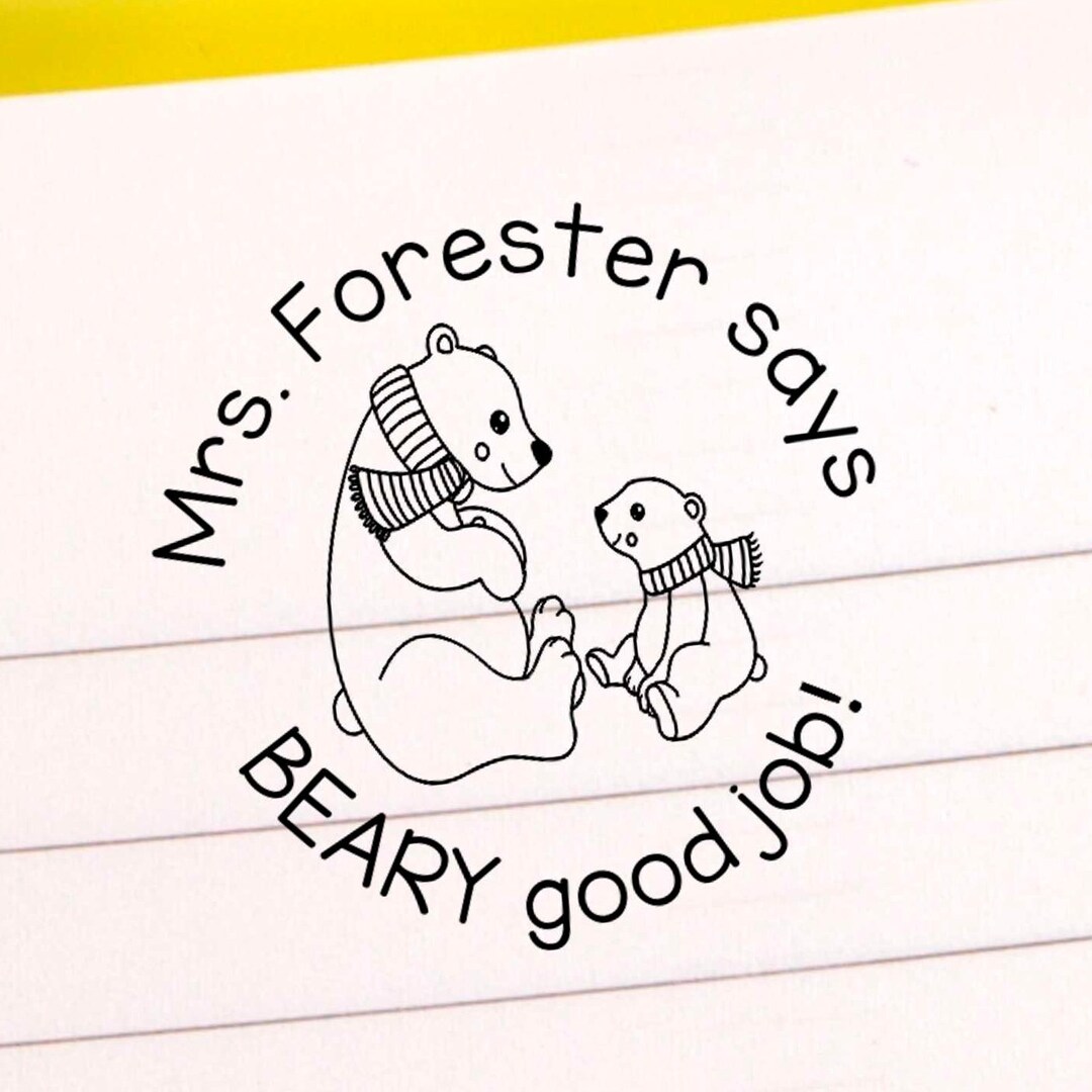 Polar Bear Teacher Stamp | Custom Teacher Polar Bear Stamp | Classroom ...
